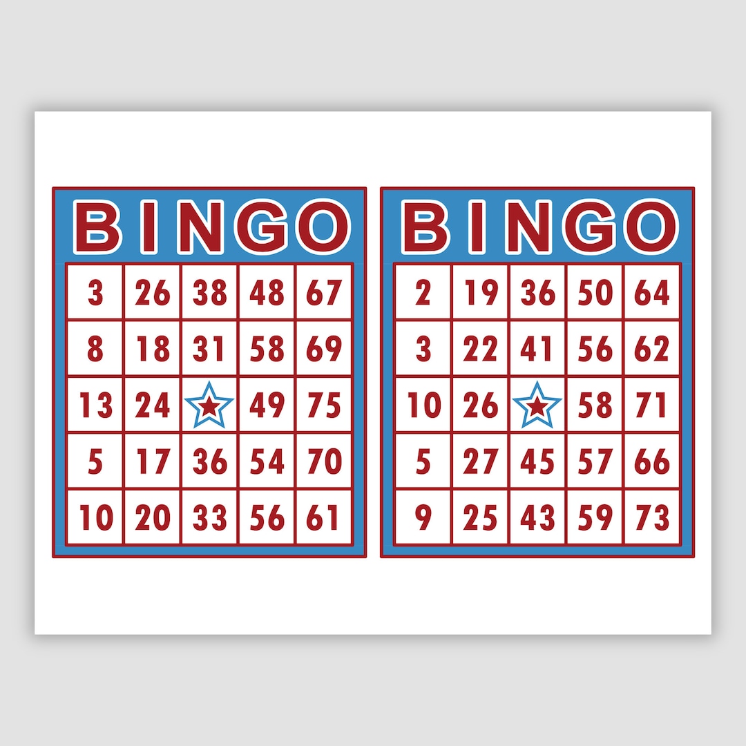 1000 Patriotic Bingo Cards Pdf Download, 2 per Page, Instant Printable ...