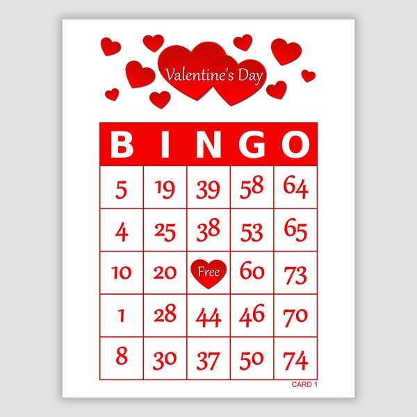Valentine Bingo Cards - Etsy