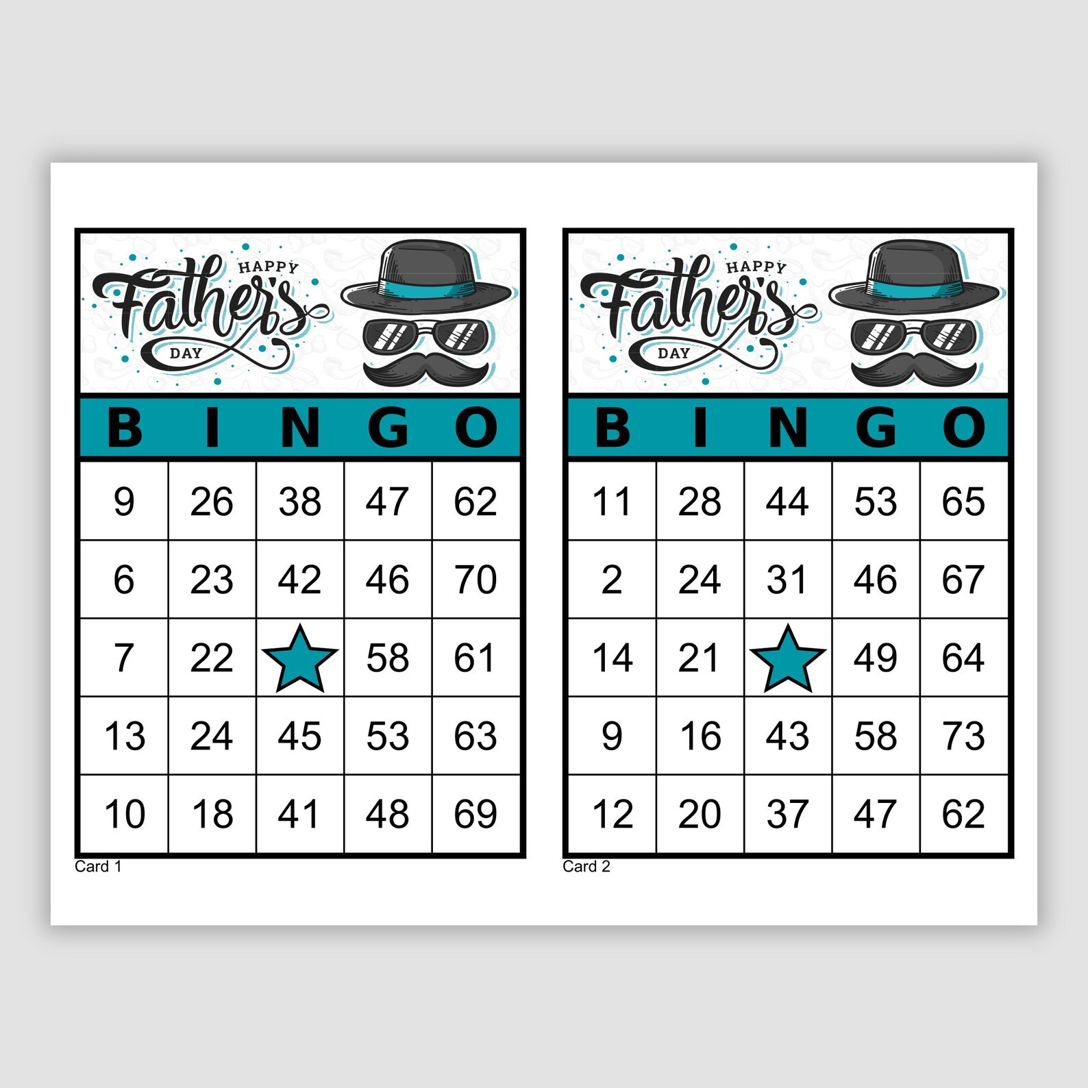200 Father's Day Bingo Cards Pdf Download, 1, 2, and 4 per Page ...