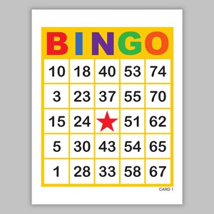 100 Printable Bingo Cards Pdf Download 1 2 and 4 per Page - Etsy
