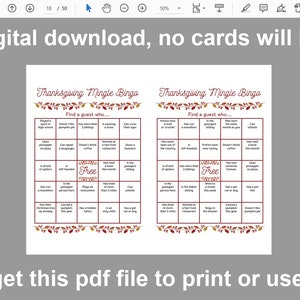100 Thanksgiving Bingo Cards Pdf Download, 1 and 2 per Page, Instant ...