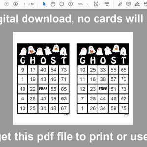 100 Halloween Bingo Cards Pdf Download, 1, 2, and 4 per Page, Instant ...