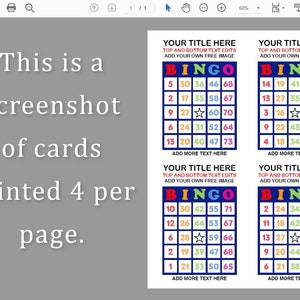 Editable 500 Card Bingo Template, Edit Text at Top and Bottom, Add Your ...