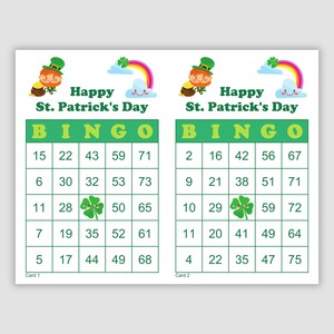 100 St. Patrick's Day Bingo Cards Pdf Download, 1 and 2 per Page ...