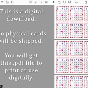 1200 Valentine's Day Bingo Cards Pdf Download, 1, 2, and 4 per Page ...