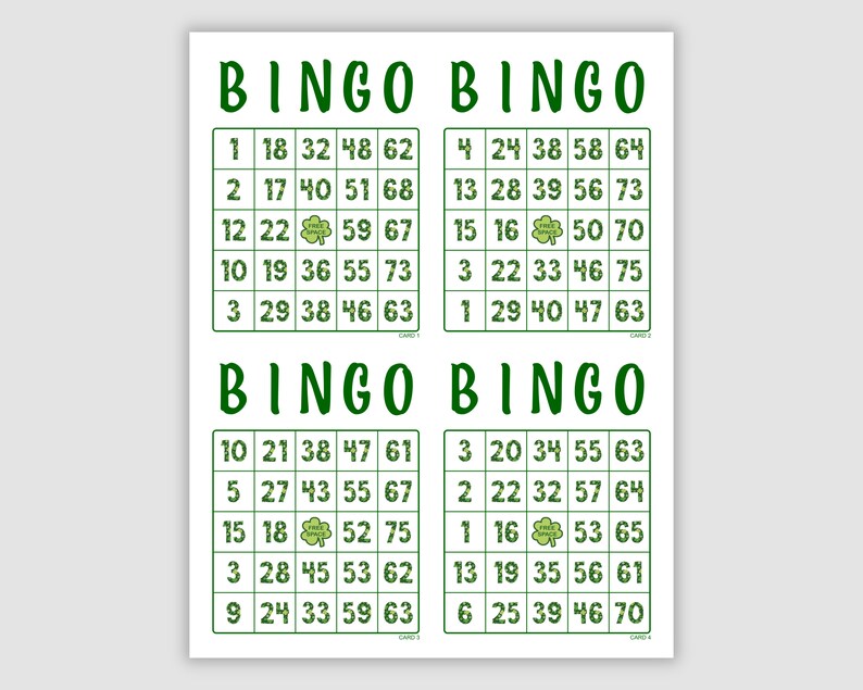 500 Bingo Cards Pdf Download, 1, 2, and 4 per Page, Instant Printable ...