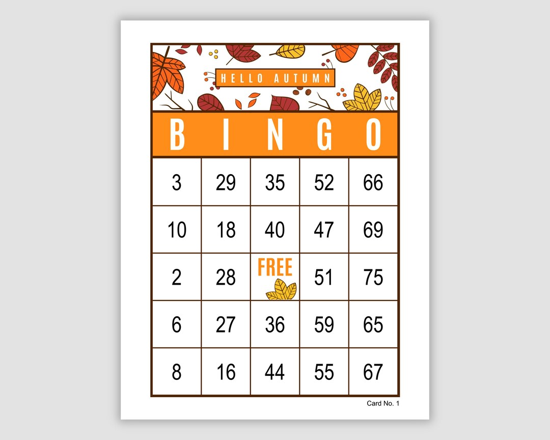 1000 Autumn Bingo Cards Pdf Download, 1, 2, and 4 per Page, Instant ...