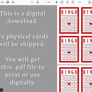 500 Valentine's Day Bingo Cards Pdf Download, 1, 2, and 4 per Page ...