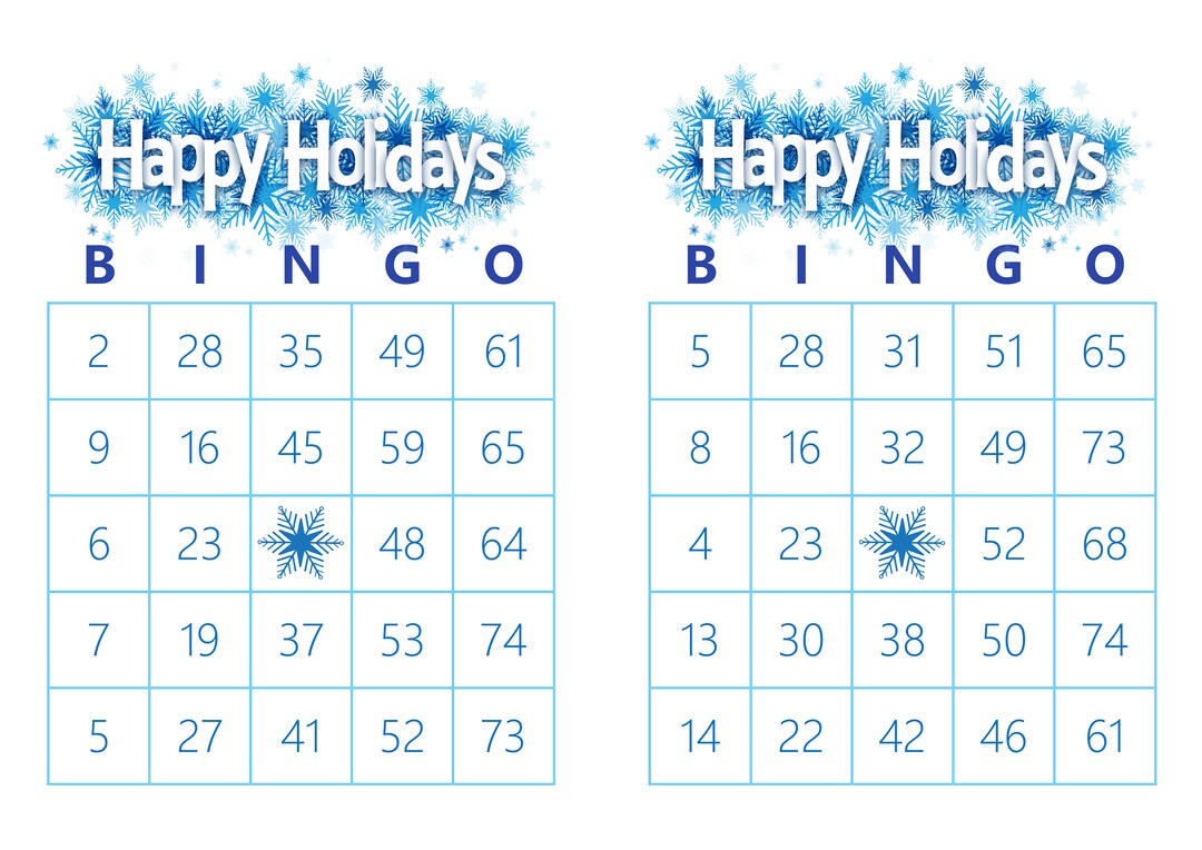 200 Happy Holidays Bingo Cards Pdf Download 2 per Page - Etsy