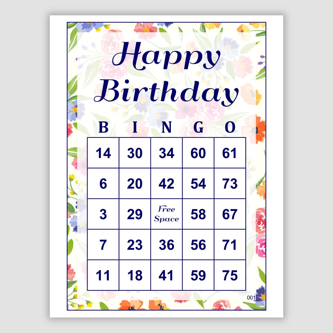 500 Birthday Bingo Cards Pdf Download, 1 and 2 per Page, 75 Call ...