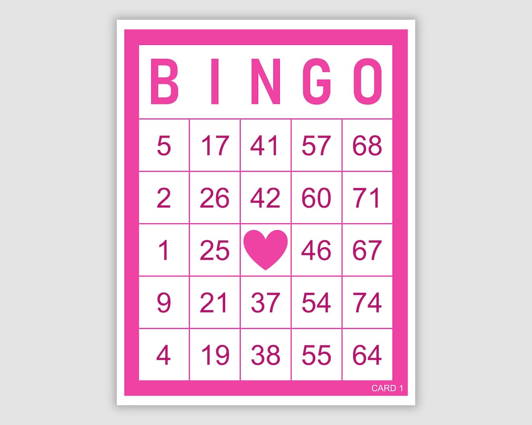 1800 Jumbo Bingo Cards Pdf Download, 1 per Page, Print Multiple per ...