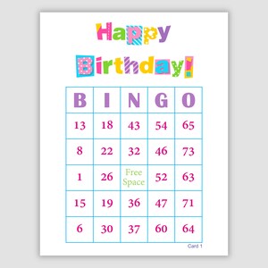 200 Birthday Bingo Cards Pdf Download, 75 Call, Instant Printable Fun ...