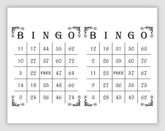1200 Printable Bingo Cards 2 per Page Large Activities for - Etsy