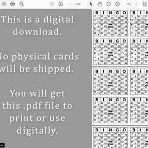 1000 Double Bingo Cards Pdf Download, 1, 2, and 4 per Page, Instant ...