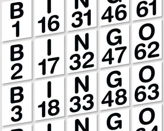Bingo Calling Cards Template