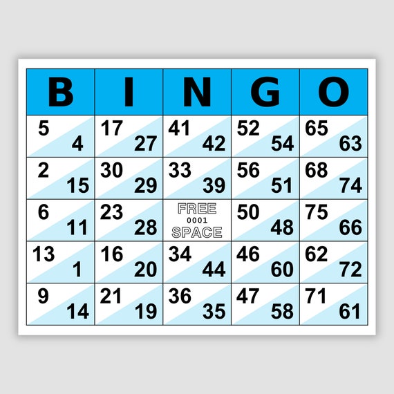 Christmas Bingo Cards Bingo Cards Cardboard Push-Out Blue I Bingo Game Set