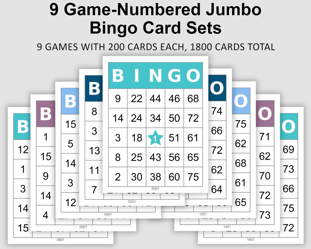 1800 Jumbo Bingo Cards 9 Numbered Games With 200 Cards Each Pdf ...