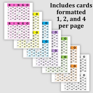 1400 Double Bingo Cards Pdf Download, 1, 2, and 4 per Page, Instant ...
