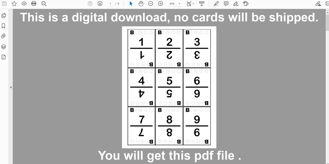 Printable Bingo Calling Cards Pdf Download, 75 Cards, 9 per Page ...