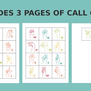 100 ASL Bingo Cards, Prints 1 and 2 per Page, Instant Pdf Download ...