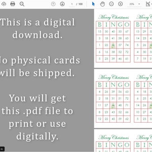 200 Merry Christmas Bingo Cards Pdf Download, 2 per Page, Fun Christmas ...