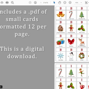 200 Christmas Bingo Cards Pdf Download, 75 Call, 1 and 2 per Page ...