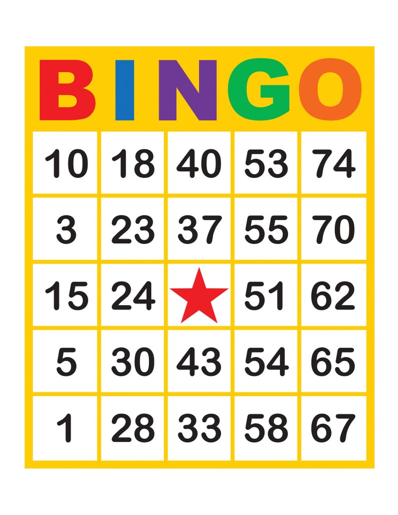Bingo Cards 200 cards 1 per page immediate pdf download | Etsy