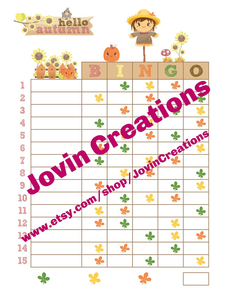 2 Autumn Bingo Boards Plus 1 Blank 15 Line 75 Call Instant - Etsy