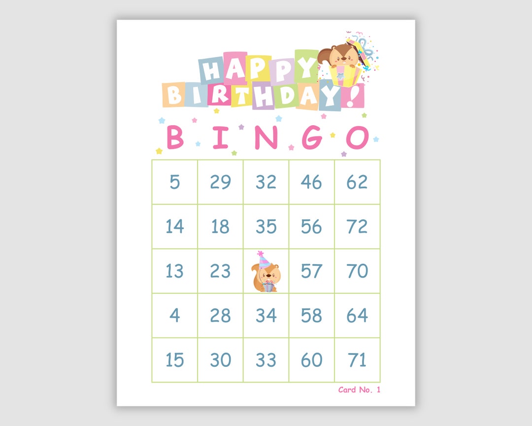 200 Birthday Bingo Cards Pdf Download, 1 per Page, 75 Call, Instant ...
