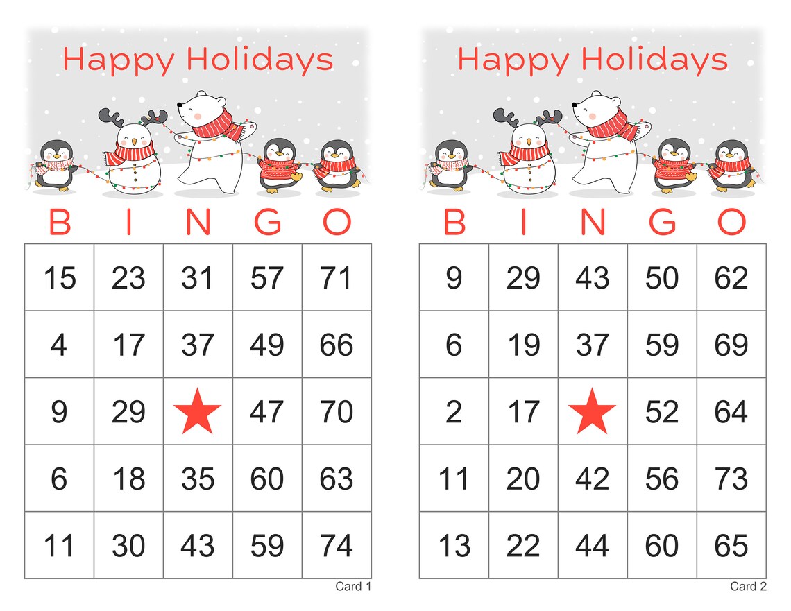 1000 Happy Holidays Bingo Cards Pdf Download 2 per Page - Etsy