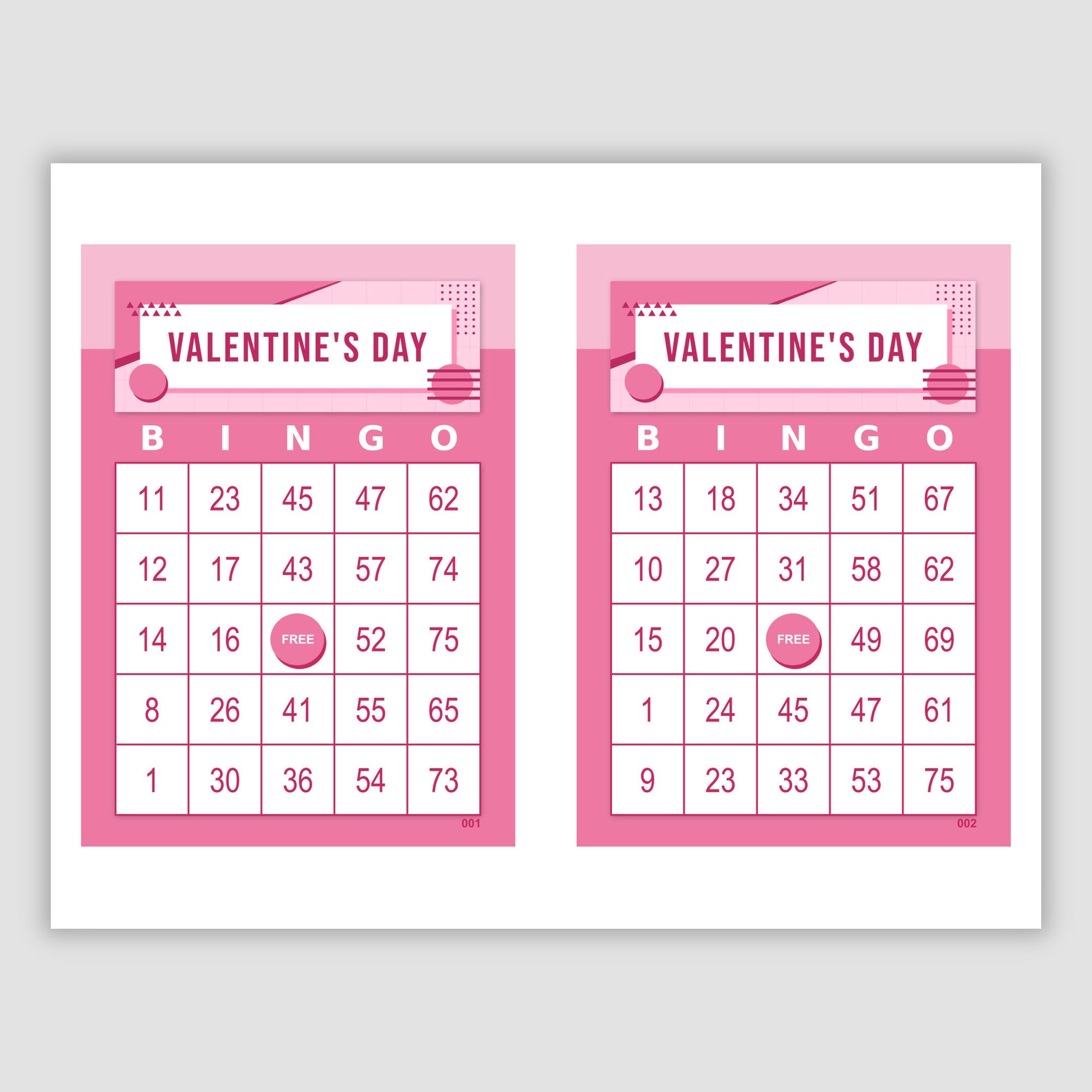 500 Valentine’s Day Bingo Cards Pdf Download, 1, 2, and 4 per Page ...