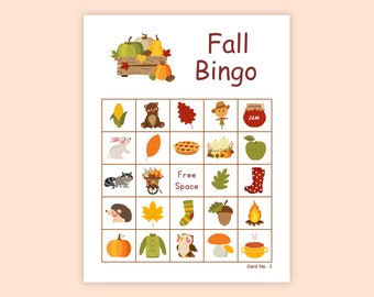 Fall Bingo Cards | Etsy