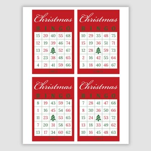 200 Christmas Bingo Cards Pdf Download, 1, 2, and 4 per Page, Instant ...