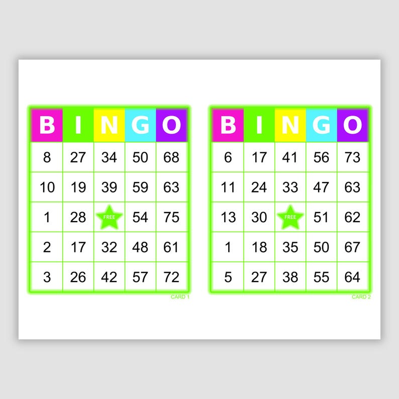 1200 Bingo Cards Pdf Download, 1, 2, 4, and 6 per Page, Instant ...