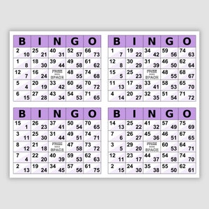 1000 Double Bingo Cards Pdf Download, 1, 2, and 4 per Page, Instant ...