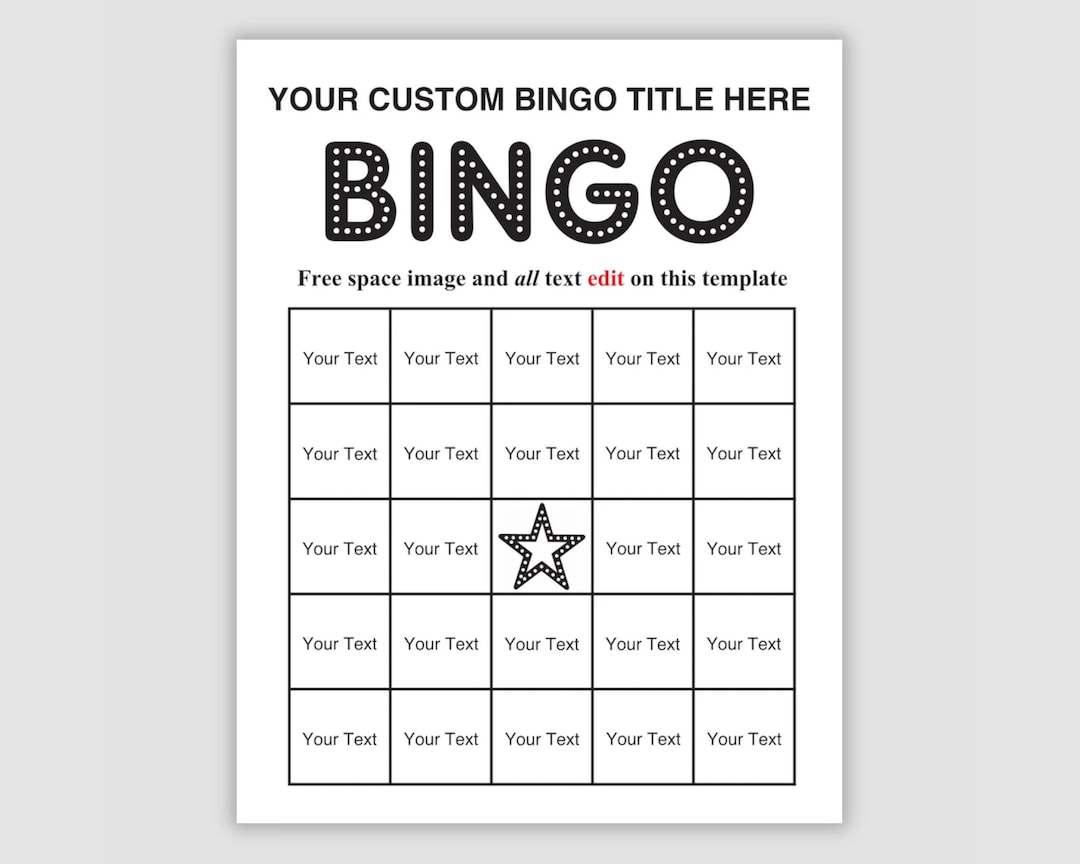 100 Card Editable Bingo Template, 48 Call, Instant Pdf Download, All ...