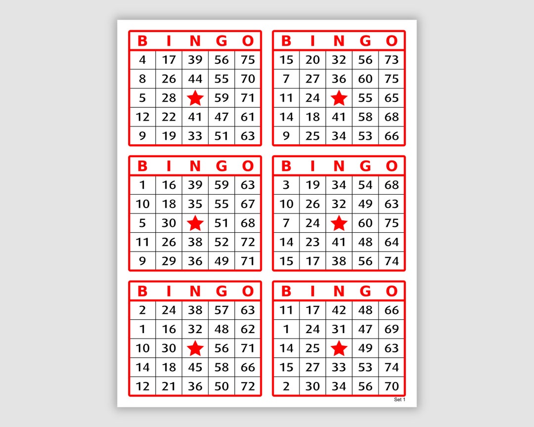 6000 Bingo Cards Pdf Download, 6 per Page, Instant Printable Fun Party ...