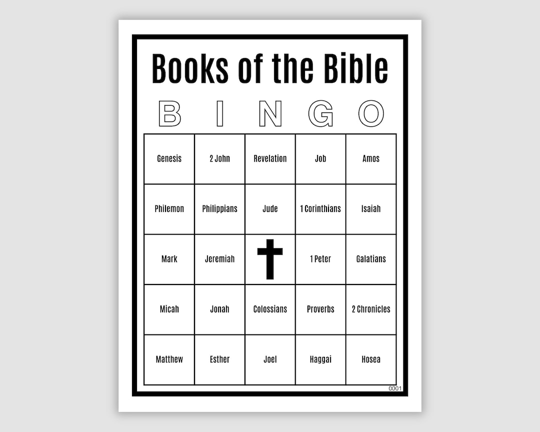 1200 Bible Bingo Cards With Clues, 1, 2, or 4 per Page, Pdf, Books of ...
