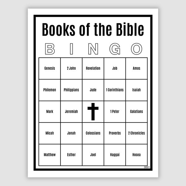 Bible Book Bingo Cards - Etsy