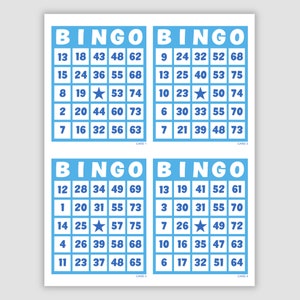 100 Printable Bingo Cards, 1, 2, and 4 per Page, Fun Instant Printable ...