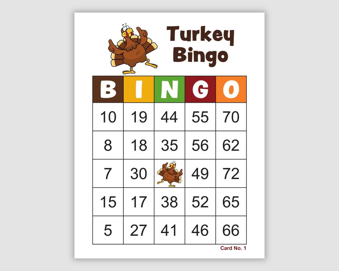 1000 Turkey Bingo Cards Instant Printable Fun Fall or - Etsy