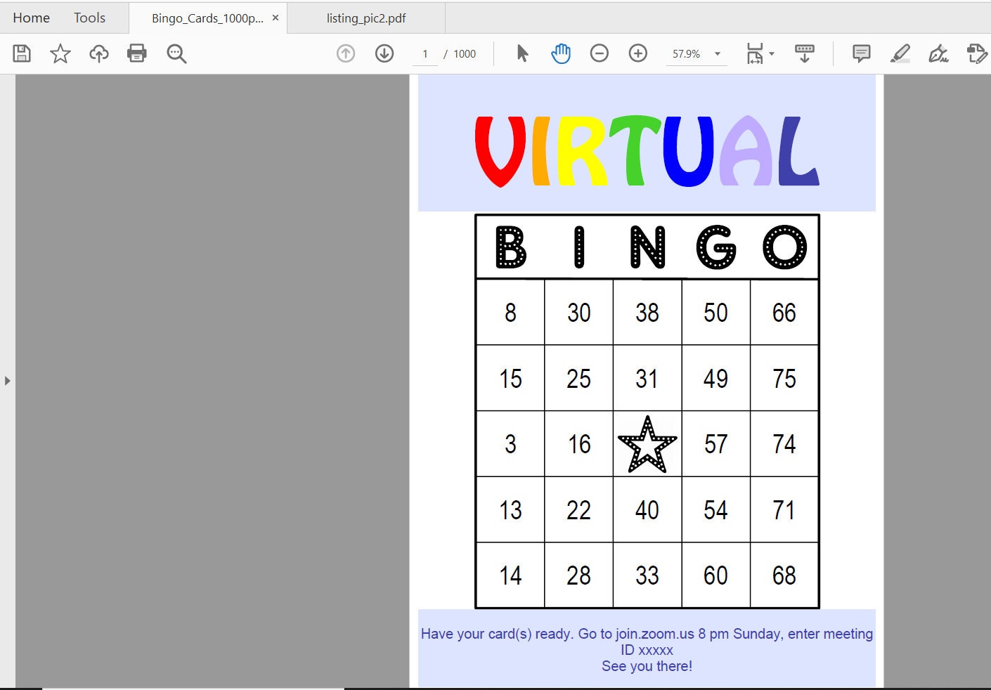 Bingo Card Template makes 1000 custom bingo cards editable | Etsy