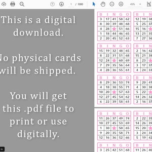 6000 Bingo Cards Pdf Download, 6 per Page, Instant Printable Fun Party ...