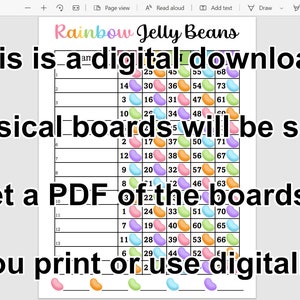 2 Rainbow Bingo Boards Plus 1 Blank, 15 Line, 75 Call, Jelly Beans ...