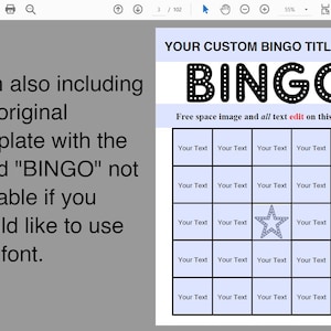 100 Card Editable Bingo Template, 48 Call, Instant Pdf Download, All ...