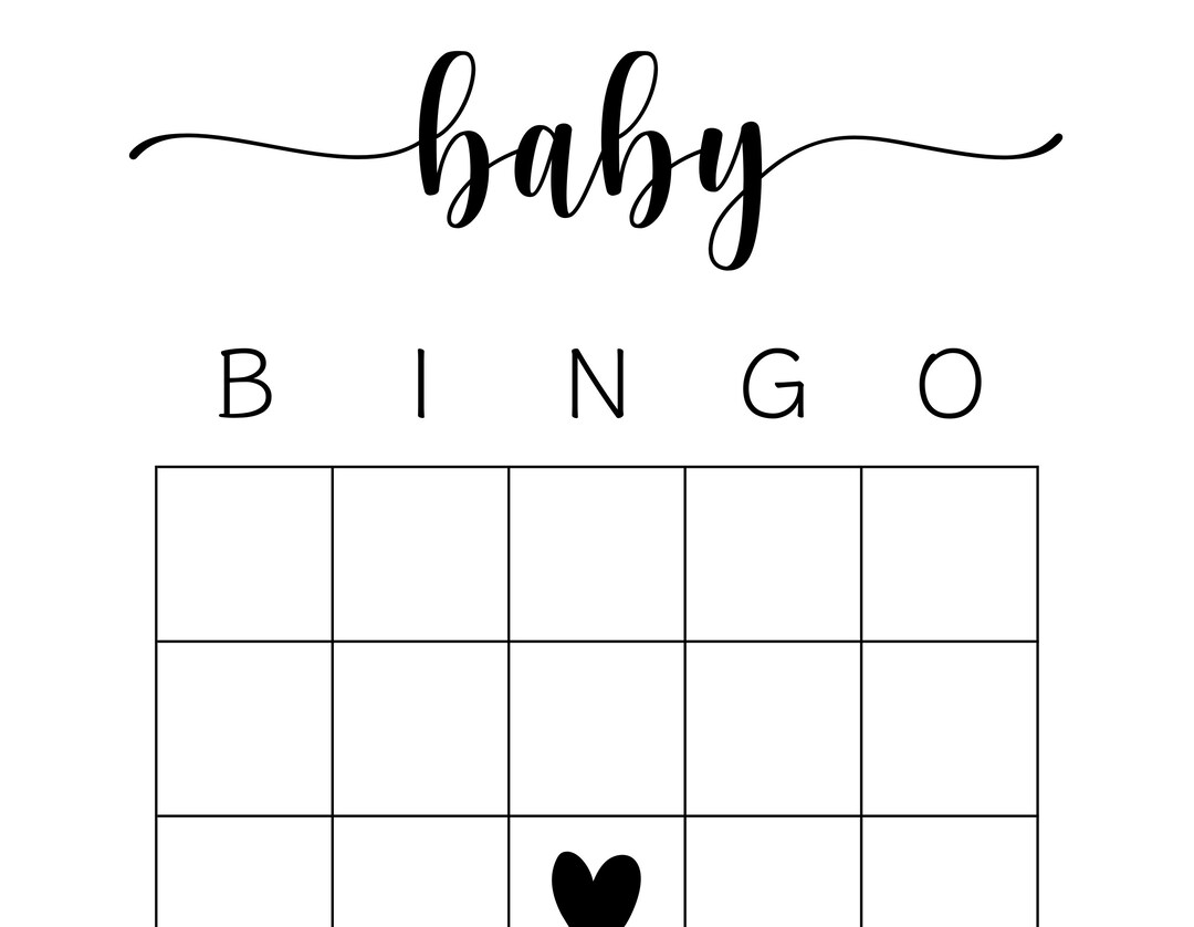 Baby Bingo Card Blank to Have Guests Fill In Instant - Etsy