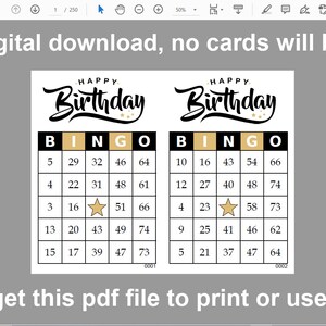 500 Birthday Bingo Cards Pdf Download, 1 and 2 per Page, Instant ...