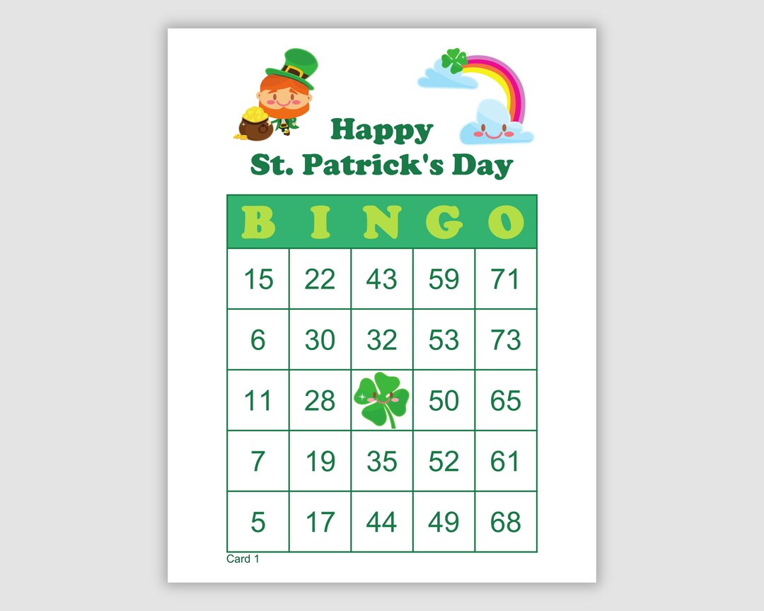 100 St. Patrick's Day Bingo Cards Pdf Download, 1 and 2 per Page ...