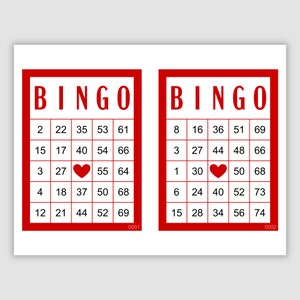 1000 Valentine's Day Bingo Cards Pdf Download, 1, 2, and 4 per Page ...