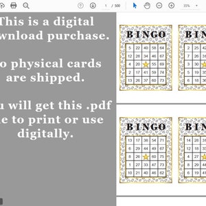 1000 Bingo Cards Pdf Download, 1, 2, and 4 per Page, Instant Printable ...